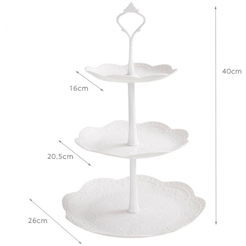 3 Tier Plastic Candy Cake Stand Afternoon Tea Wedding Plates Party ...