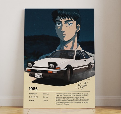 Initial D Collection: Iconic Characters & Cars - A1/A2/A3/A4 Canvas ...