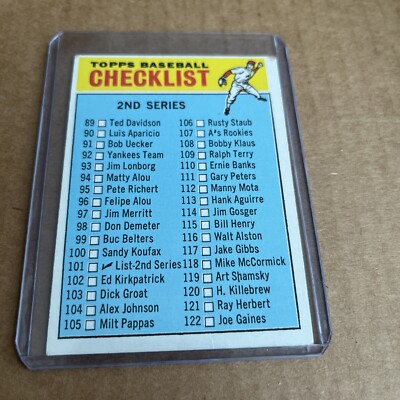 1966 Topps Checklist 2nd Series #101 Vintage Baseball Card VG-EX (q) | eBay