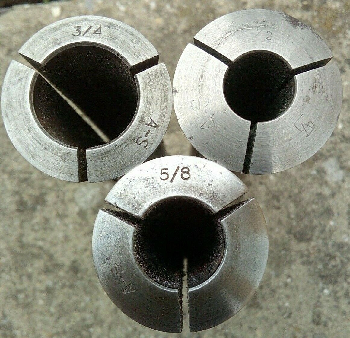 R8 Round Collet English Fractional Sizes Various 1/8 3/16 5/16 5/8 ...