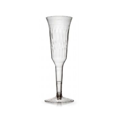 Fineline 2105-CL, 5 Oz 2-Piece Flairware Clear Plastic Champagne Flutes ...