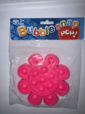 Bubble Silicone Sensory Snap Pop Fidget It Toy Relief Pink Round Flower ...