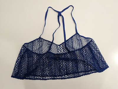 Victoria's Secret Blue Fish Net Lace Cami W/Crossed Back Straps Size L ...