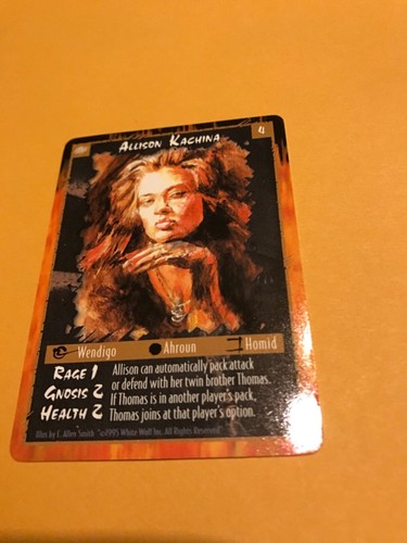 ALLISON KACHINA: RAGE Unlimited CCG Character card; Werewolf White Wolf ...