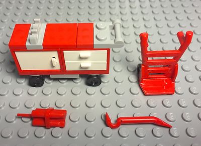 Lego City Mechanic Mini Figure Tools Cart,trolley,red dynamite,crowbar ...