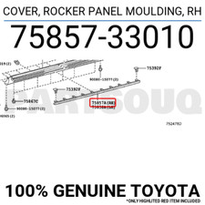 7585733030 Genuine Toyota COVER ROCKER PANEL MOULDING RH 75857-33030 ...
