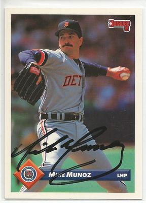 MIKE MUNOZ Autographed Signed 1993 Donruss Baseball card #627 Detroit ...