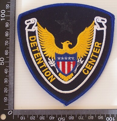 VINTAGE USA DETENTION CENTER EMBROIDERED UNIFORM PATCH WOVEN CLOTH SEW ...