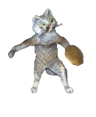Antique Small Victorian Cold Paint Vienna Bronze Cat with Cymbal | eBay