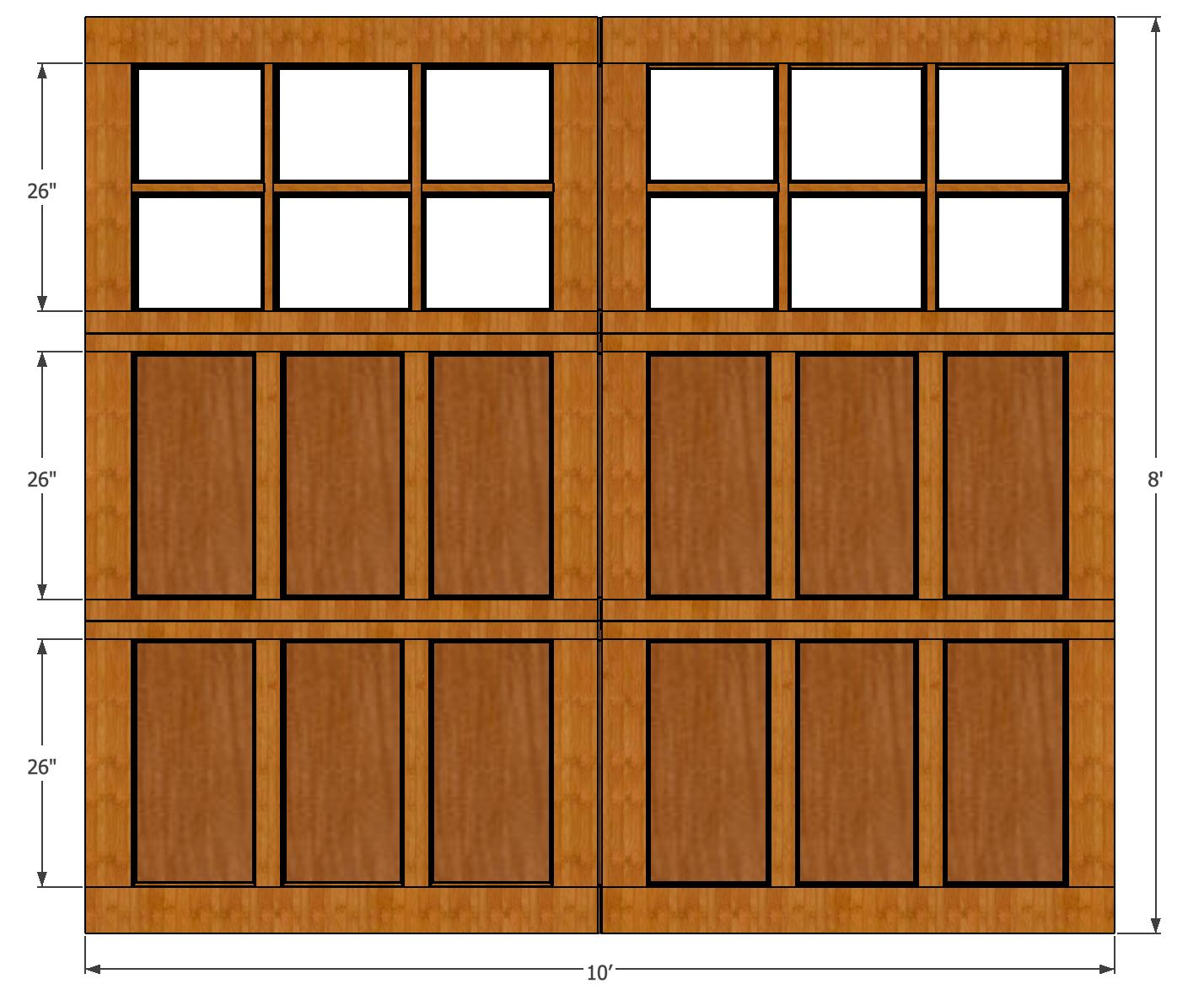 10x8 Wood Overhead Carriage House Garage Door AmanaDoors Model 104W12 ...