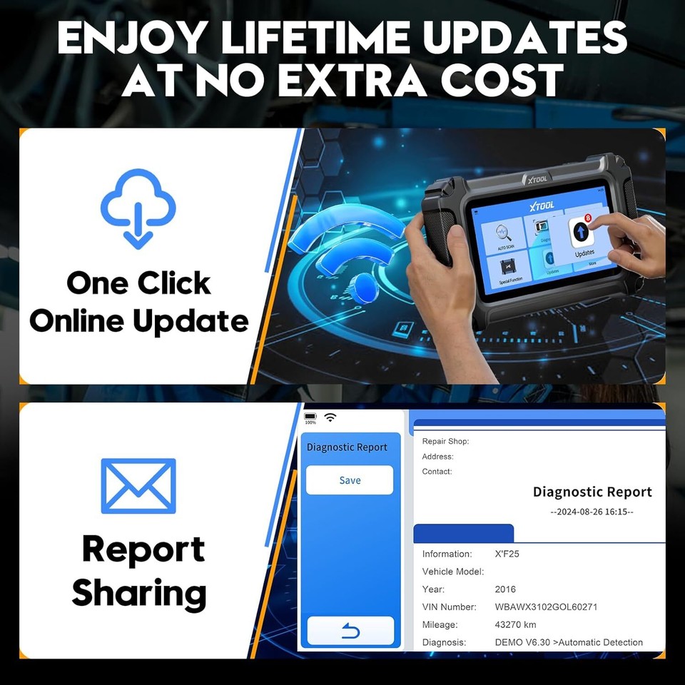 XTOOL D5S OBD2 Scanner Code Reader Car Diagnostic Tool with 15 Reset ...