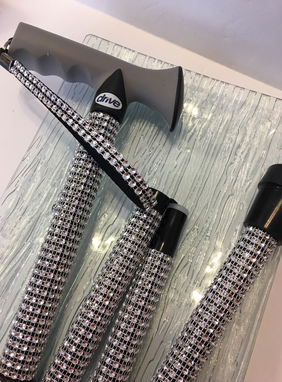 Silver Rhinestone Folding Walking Cane Glam and luxury sparkling ...