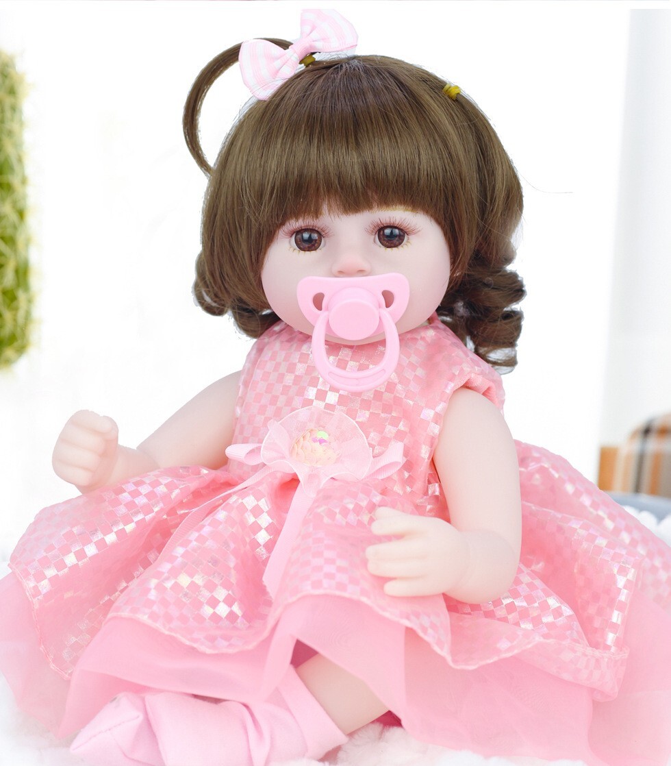 17" Reborn Baby Dolls Soft Vinyl Silicone Handmade Newborn Bron Toddler ...