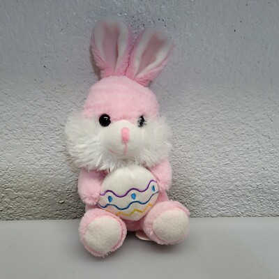 Easter Bunny Plush Rabbit 10" Pink Stuffed Animal W/Easter Egg ...