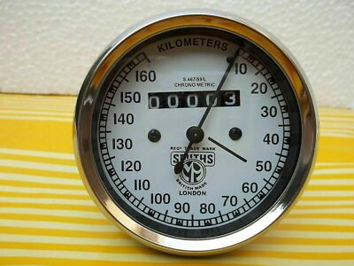 Norton Royal Enfield Speedometer 0-160 KPH White Face Smiths | eBay