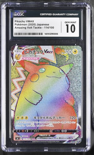 CGC 10 Rainbow Pikachu VMAX Amazing Volt Tackle 114/100 HR Pokemon ...