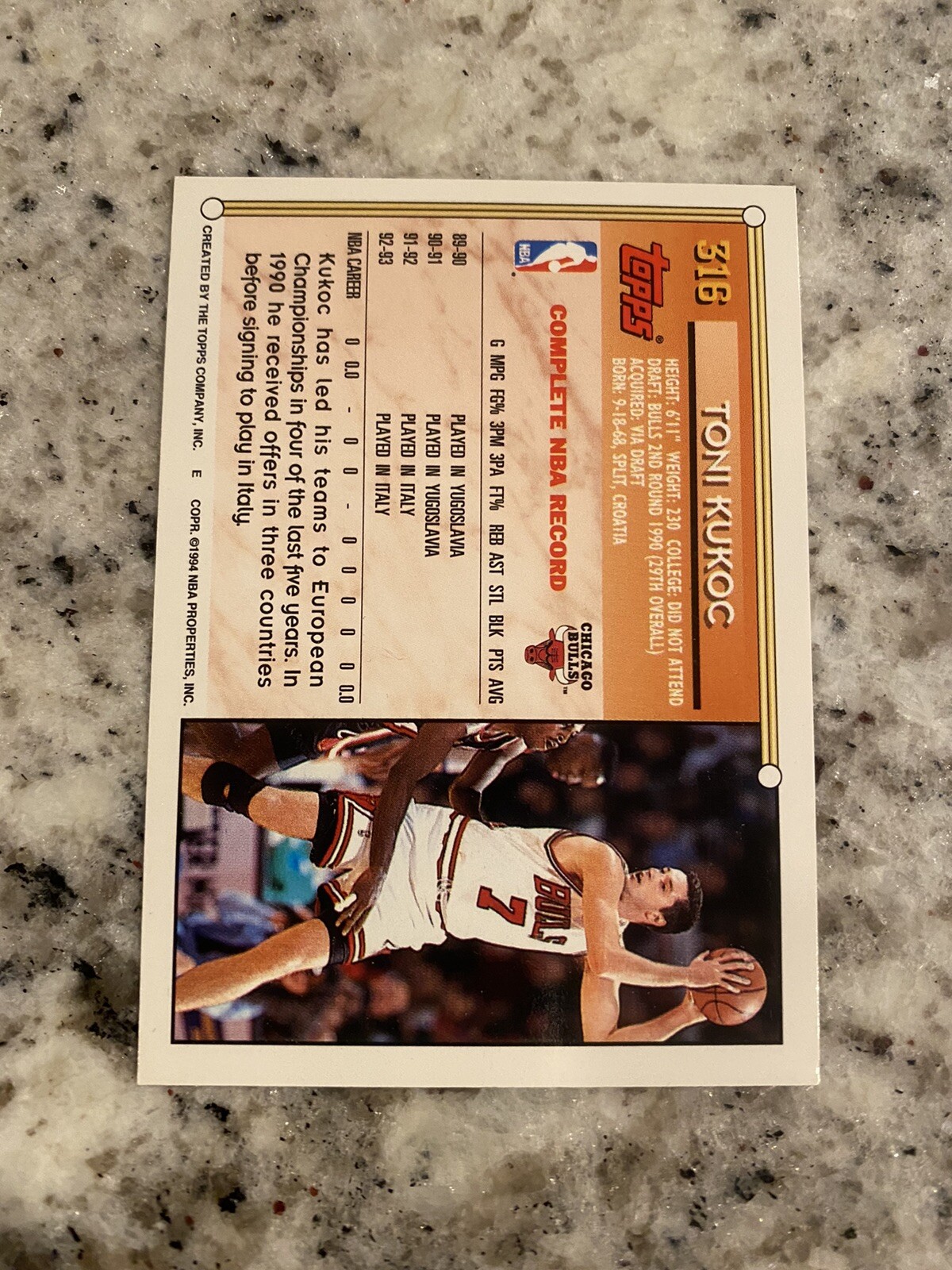 1993-94 Topps - Toni Kukoc #316 Gold (RC) for sale online | eBay