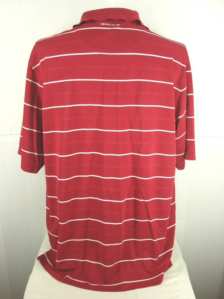 Jack Nicklaus Golf Polo Shirt Red White Nicklaus Logo Men's Large ...