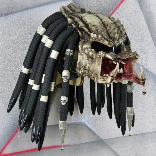 DOT&ECE Approved Bone Custom Predator Motorcycle Helmet Cosplay | XL ...