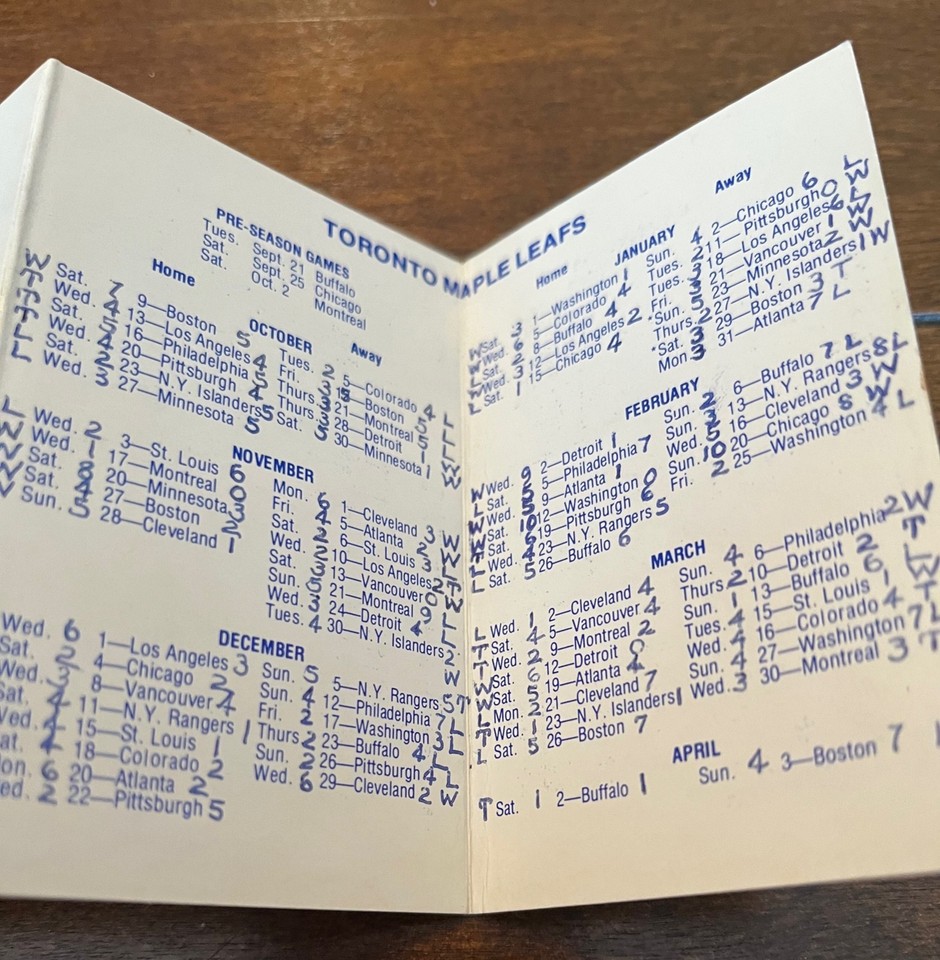 1976-77 Toronto Maple Leafs Schedule | eBay