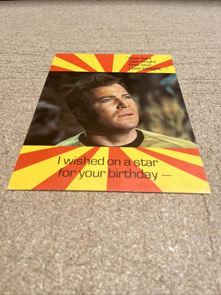 1976 Star Trek William Shatner Captain Kirk Birthday Card, VERYFINE ...