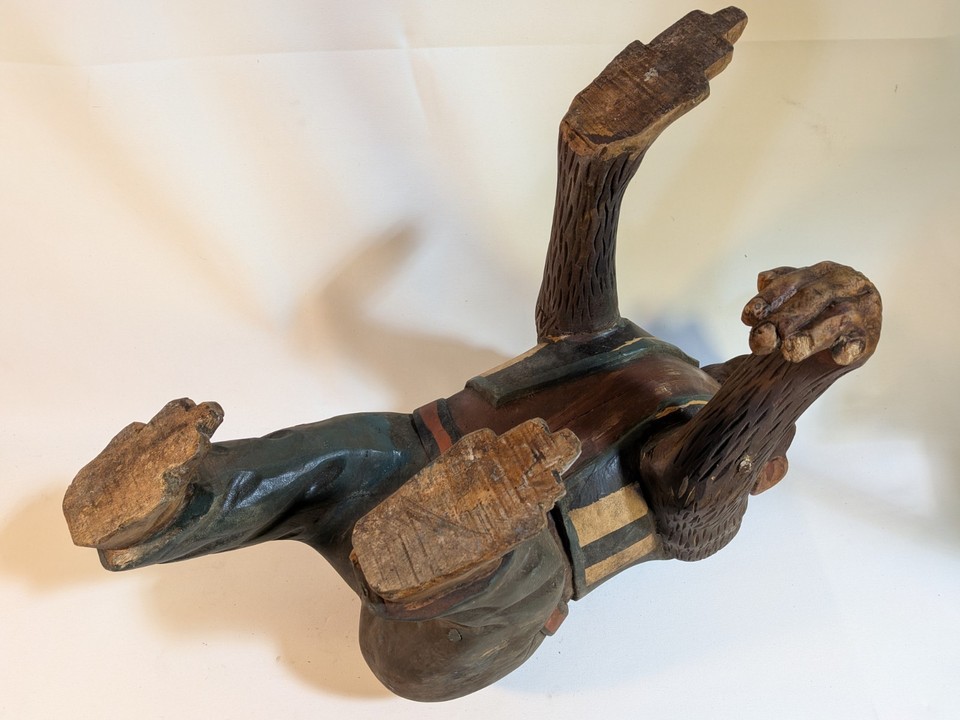 Antique Carved Wooden Monkey Carousel Carnival Folk Art Circus ...