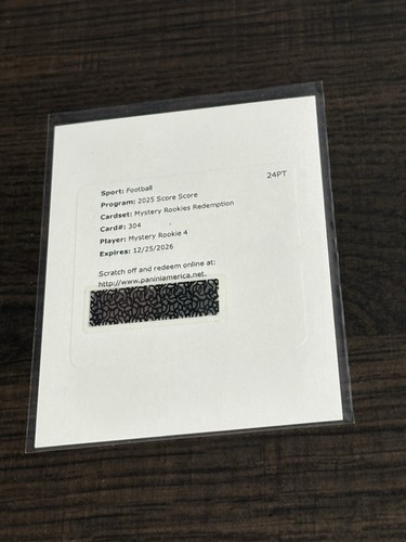 2025 Panini Score Mystery Rookie Redemption #4 Card #304 | eBay