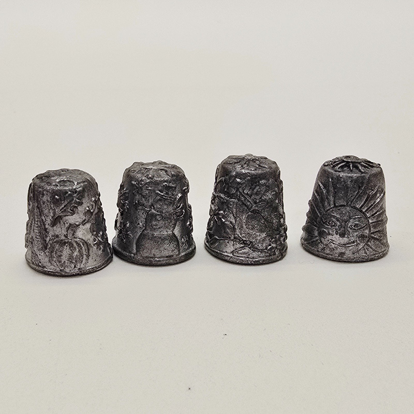 Vintage Pewter Thimble Set of the Seasons | eBay