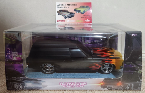 1:24 DDA Holden HJ Sandman Panel Van Custom Slammed Matt Black / Flames ...