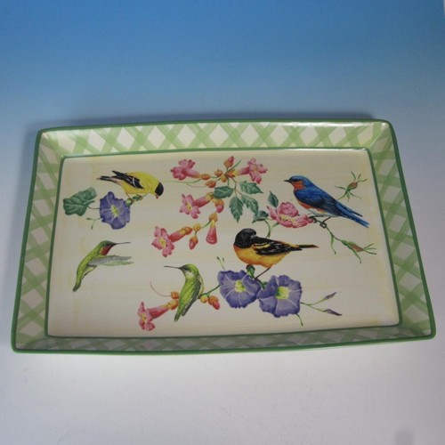 Lenox China - Summer Greetings - Birds - Large Rectangular Serving Tray ...