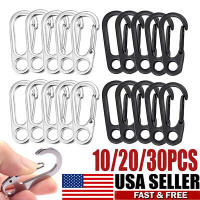 10/20/30x Aluminum Mini Spring Carabiner Clip Keychain Snap Outdoor ...