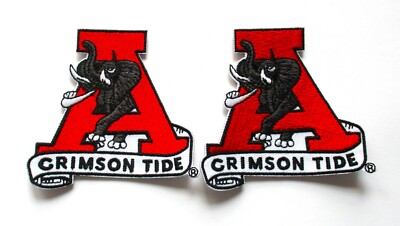 (1) LOT OF (2) ALABAMA CRIMSON TIDE FOOTBALL PATCHES TYPE D ITEM # 134 ...