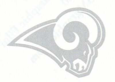 REFLECTIVE Silver Los Angeles Rams helmet decal sticker window hard hat ...