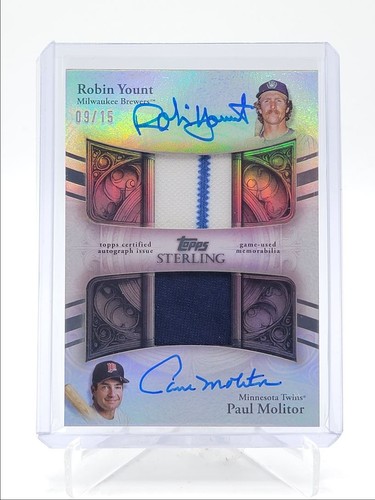 ROBIN YOUNT PAUL MOLITOR 2025 TOPPS STERLING GAME USED PATCH AUTO /15 ...