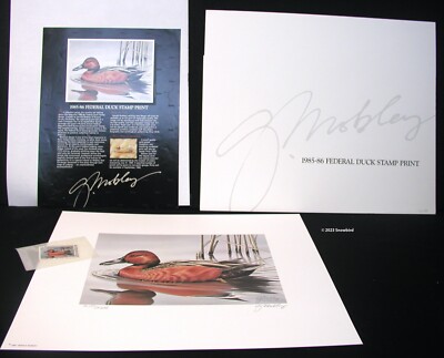 1985-1986 Federal Duck Stamp Print Signed by Gerald Mobley w/Signed ...