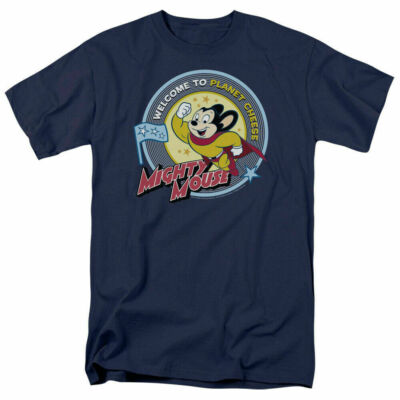 Mighty Mouse Planet Cheese T Shirt Mens Licensed Cartoon Merchandise ...