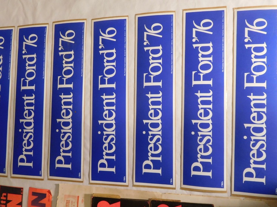 30 Vintage Political Presidential Bumper Stickers ~ Ford, Nixon ...