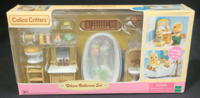 Epoch Toys Calico Critters Deluxe Bathroom Set Dollhouse Furniture New ...
