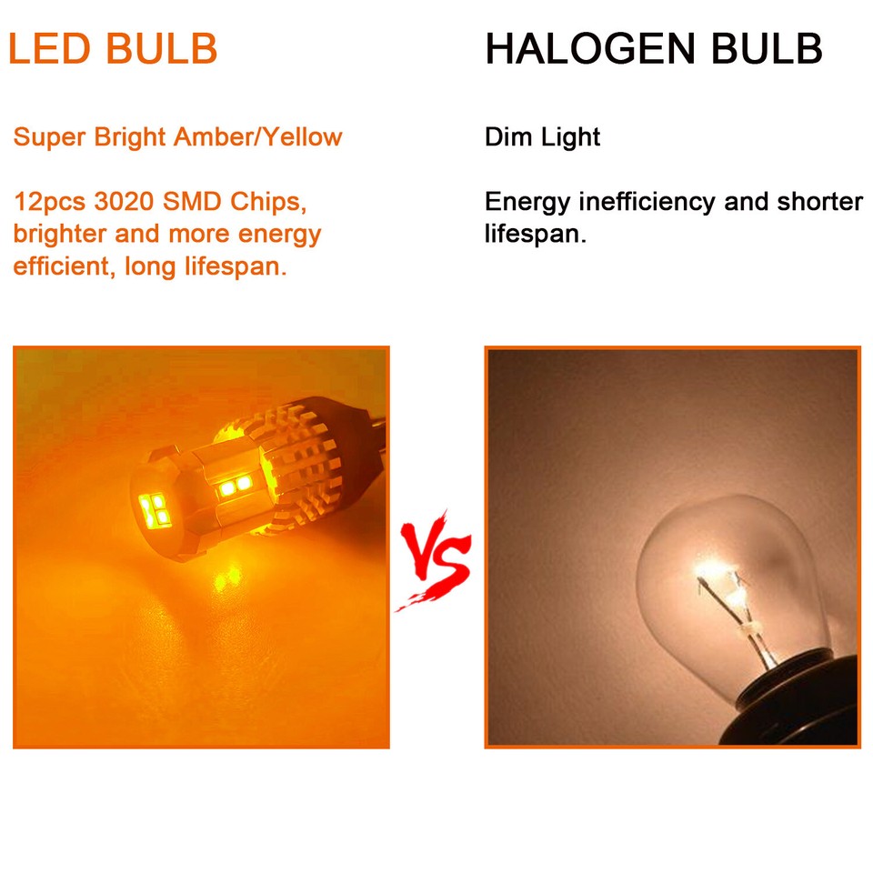 LED Turn Signal Brake Light Bulb Anti Hyper Flash 7443 7440 7444 7771 ...