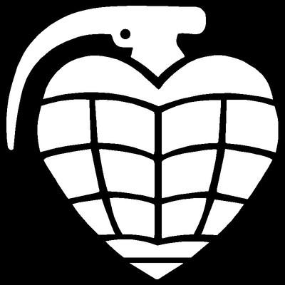 2 Pack - GRENADE HEART love bomb (5" White) Vinyl Decal Window Sticker ...