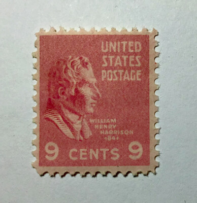 US 9 Cent President William Harrison Postage Stamp 1938 Scott #814 MNH ...