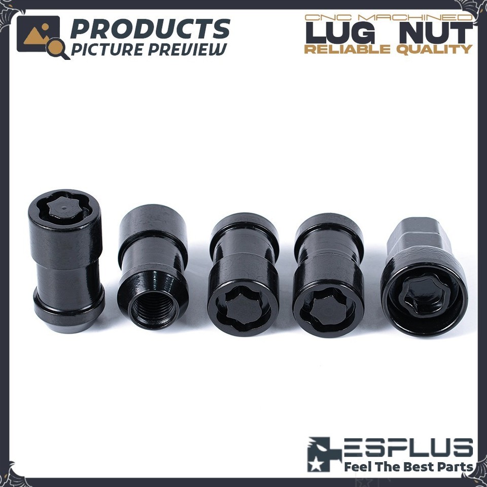 4 Pc Acura Wheel Lock W Key M14x1.5 Black Fits MDX/NSD/RL/RLX/TL/ZDX ...