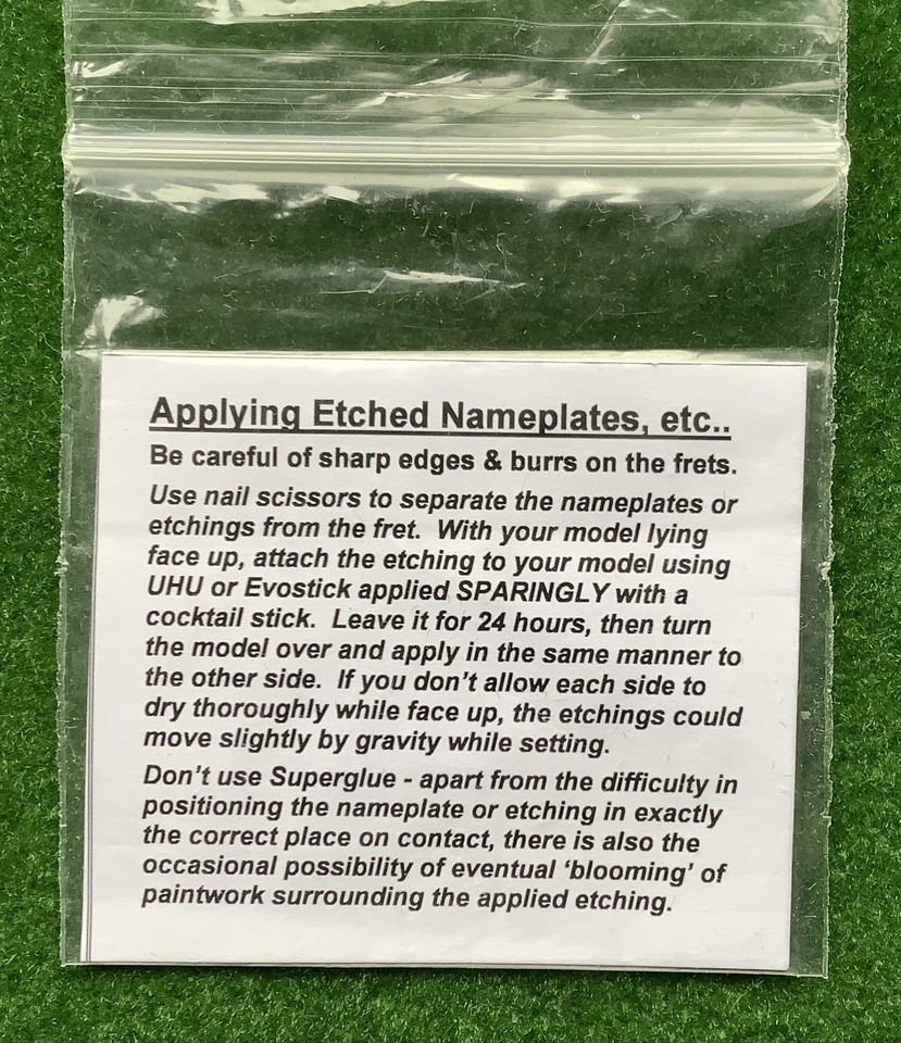 MODEL MASTER OO GAUGE ETCHED LOCO NUMBER PLATES FOR BR (GWR) 57XX LOCO ...