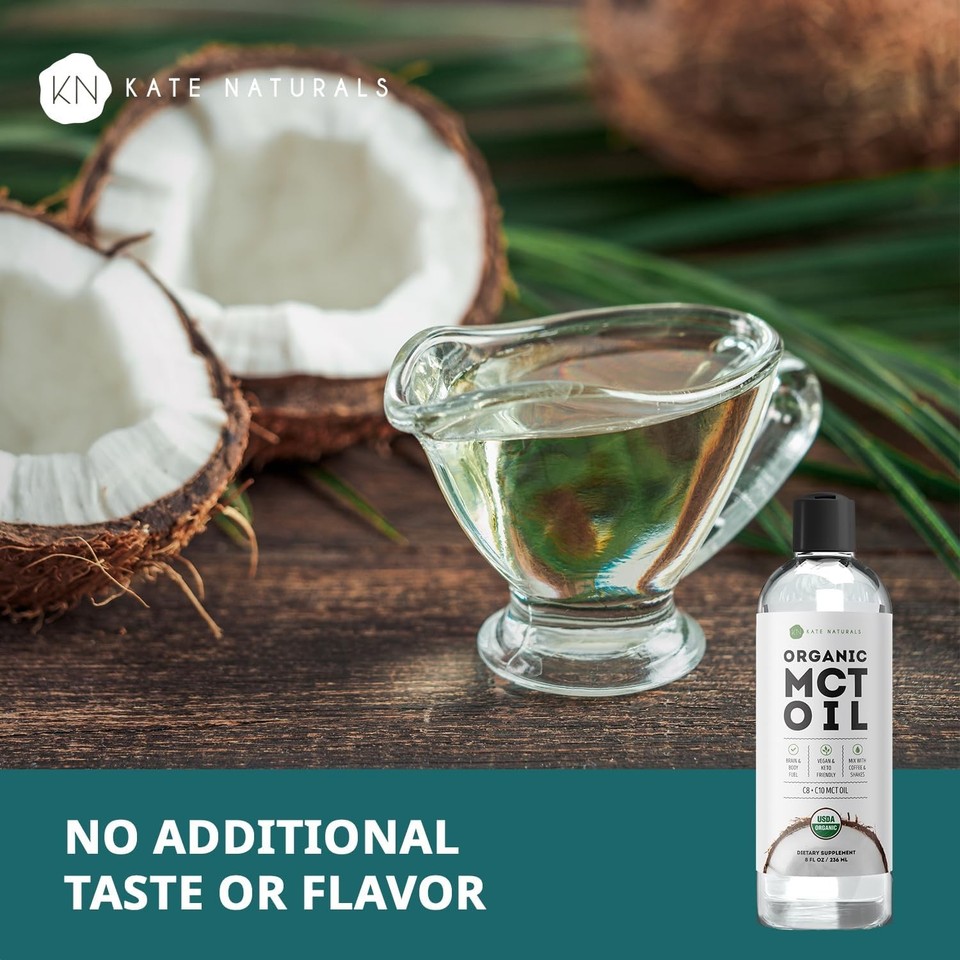 MCT Oil for Coffee. Pure Coconut MCT C8 and C10 Oil (8Oz, Organic ...