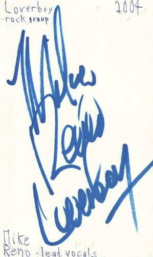 Mike Reno Lead Vocalist Loverboy Rock Band Music Signed Index Card JSA ...