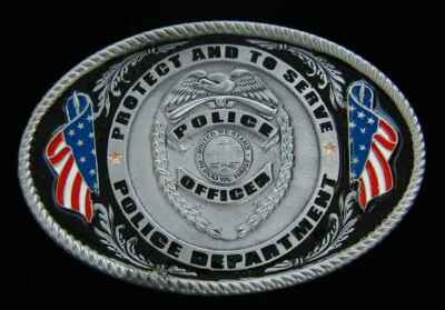 POLICE DEPARTMENT POLICE OFFICER BELT BUCKLE TO SERVE AND PROTECT NEW ...