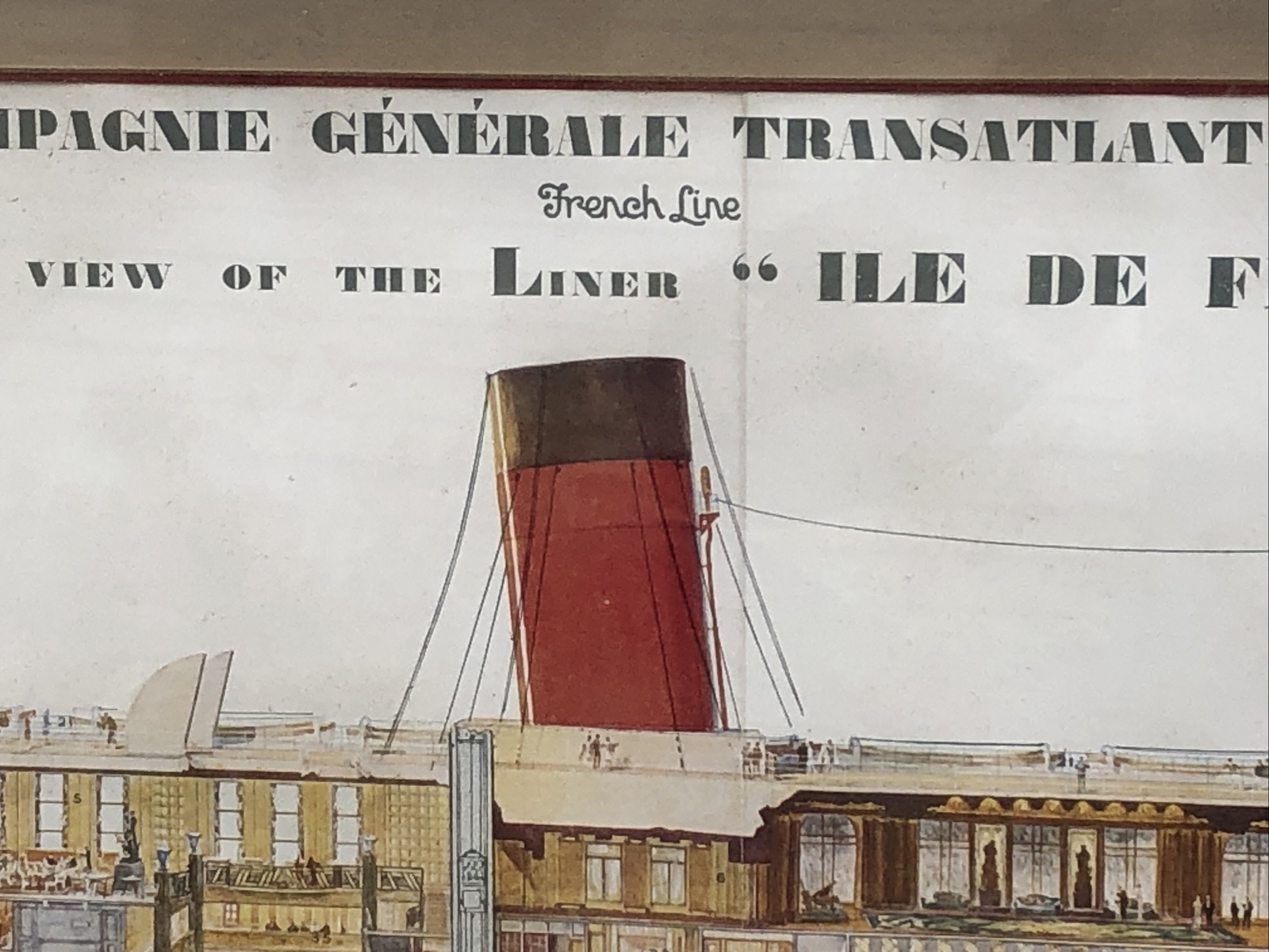 Ile De France Framed Cutaway Brochure 1927 Rare | eBay