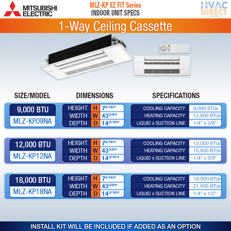 Mitsubishi H2i 30000 BTU 2-3 Zone Mini Split Hyper Heat Pump AC System ...