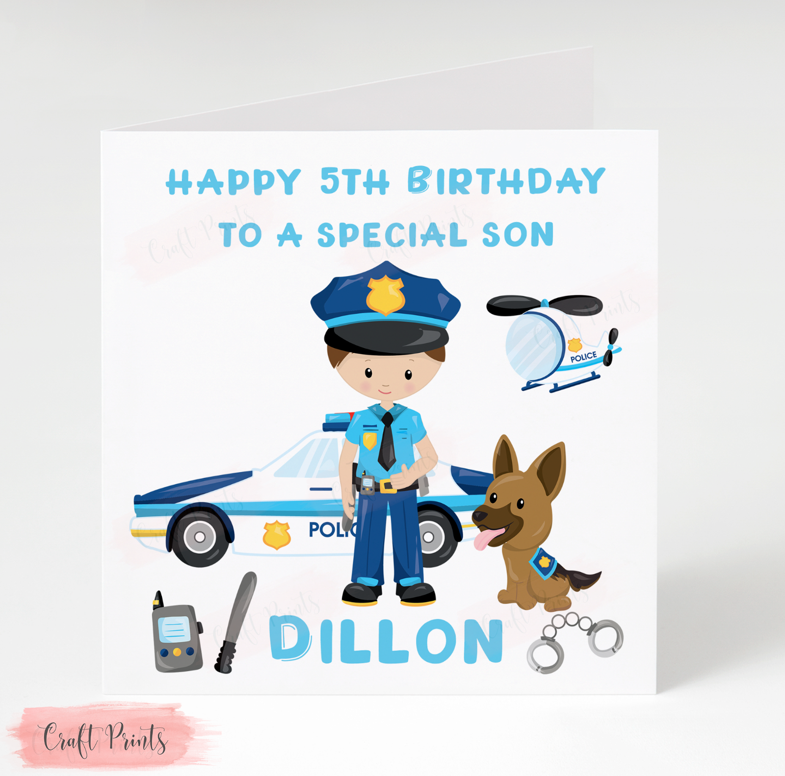 Personalised Police Boy Birthday Card 3rd 4th 5th 6th 7th Son Grandson ...