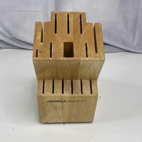 Miracle Blade III Wooden Knife Block, 15 Slot Natural Finish - Block ...
